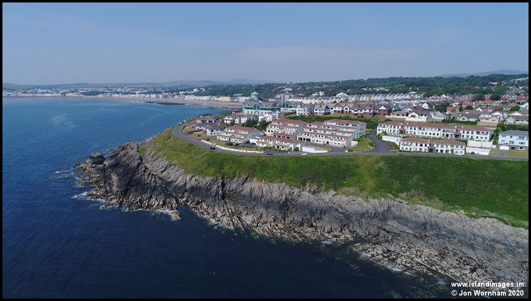 Aerial view of Onchan Head, Isle of Man 25/6/20